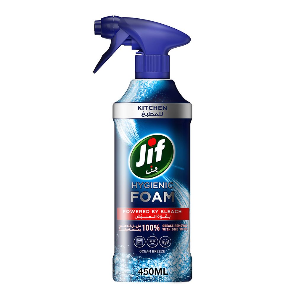 Jif Kitchen Cleaner Spray Hygienic Foam Powered By Bleach Stain And ...